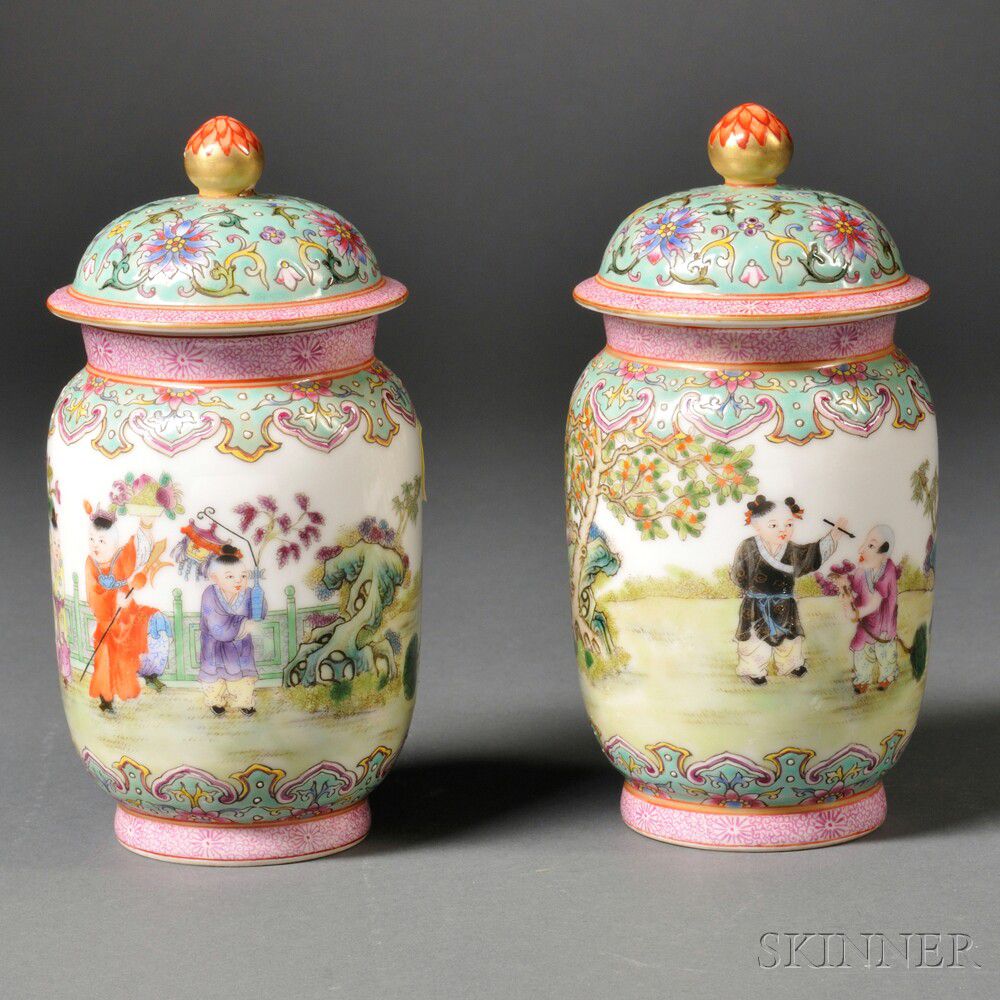Sold at auction Pair of Covered Jars Auction Number 2665M Lot Number ...
