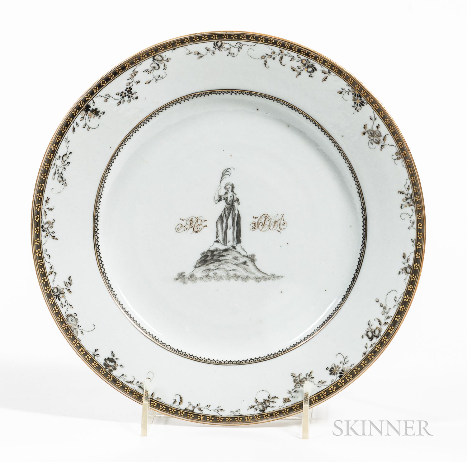 Sold at auction En Grisaille Export Porcelain Plate Auction Number ...