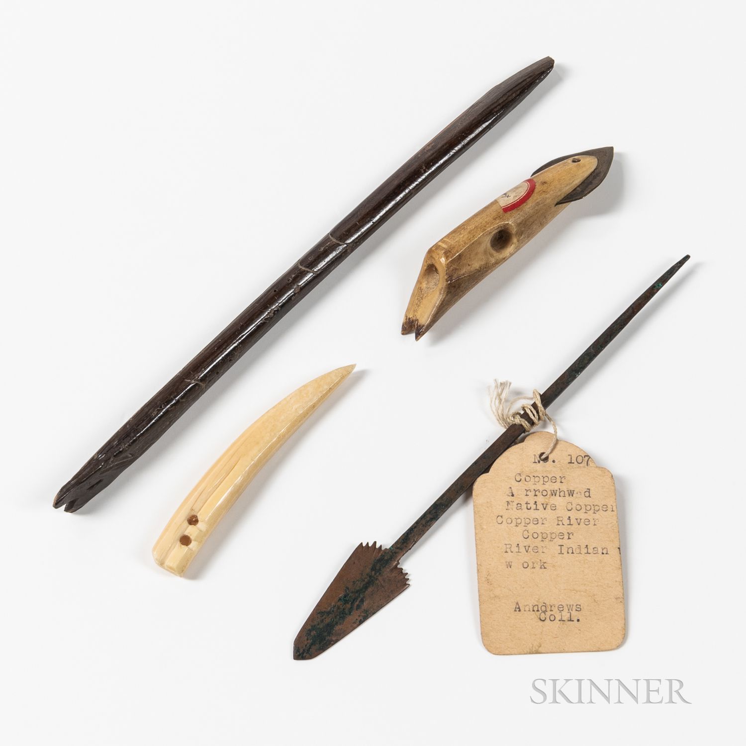 Sold at auction Eskimo Needle, Harpoon Point, Hook Barb, and Copper ...