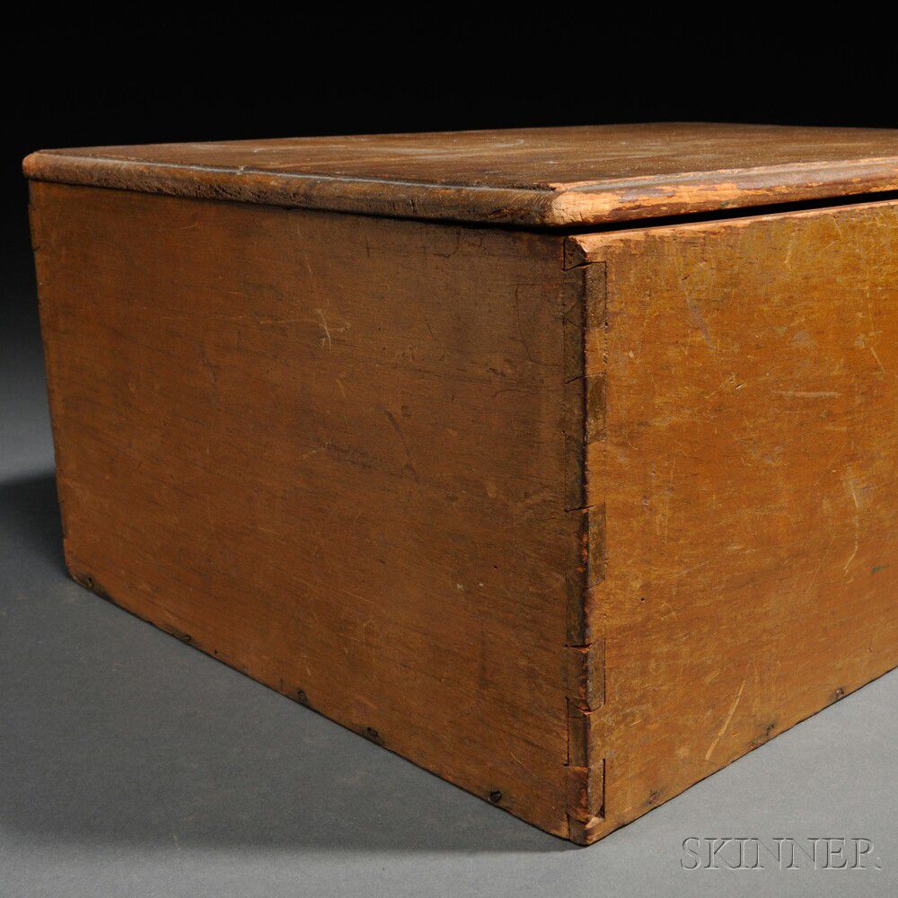 Sold at auction Shaker Yellow-stained Pine Covered Storage Box Auction ...