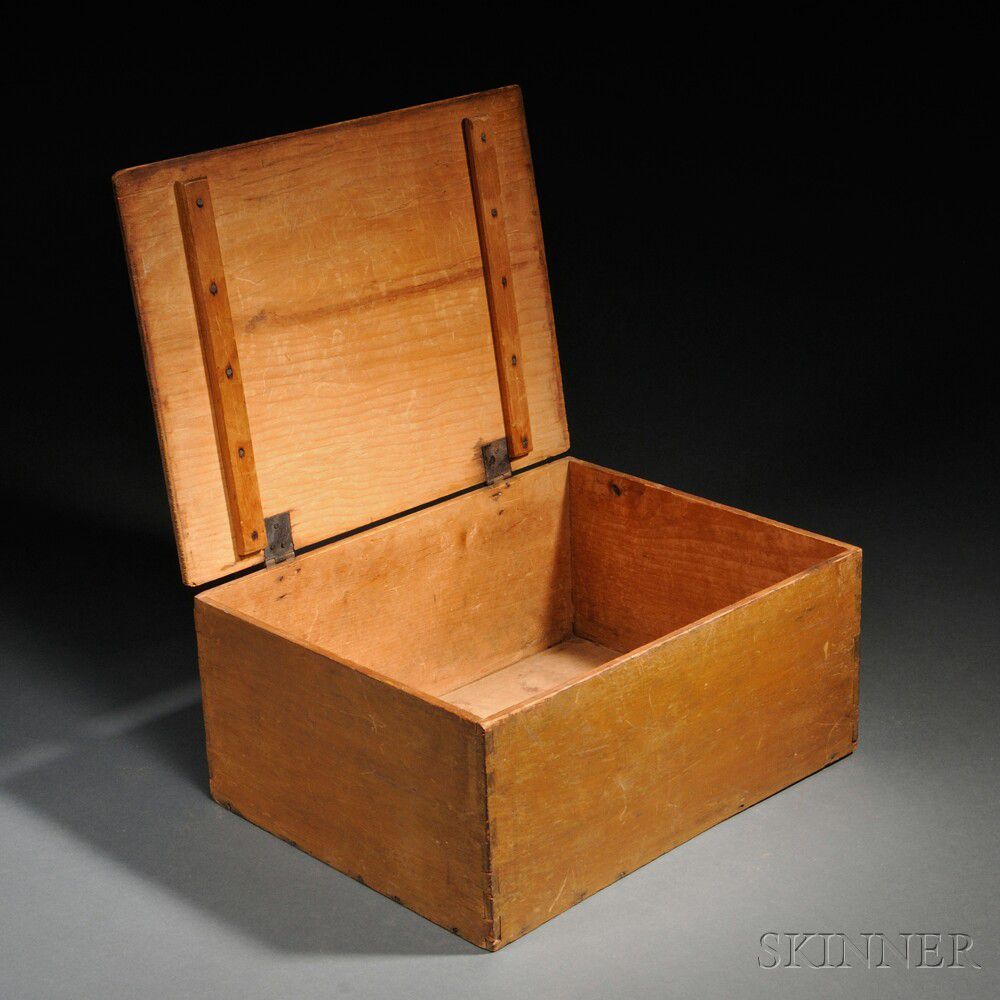 Sold at auction Shaker Yellow-stained Pine Covered Storage Box Auction ...