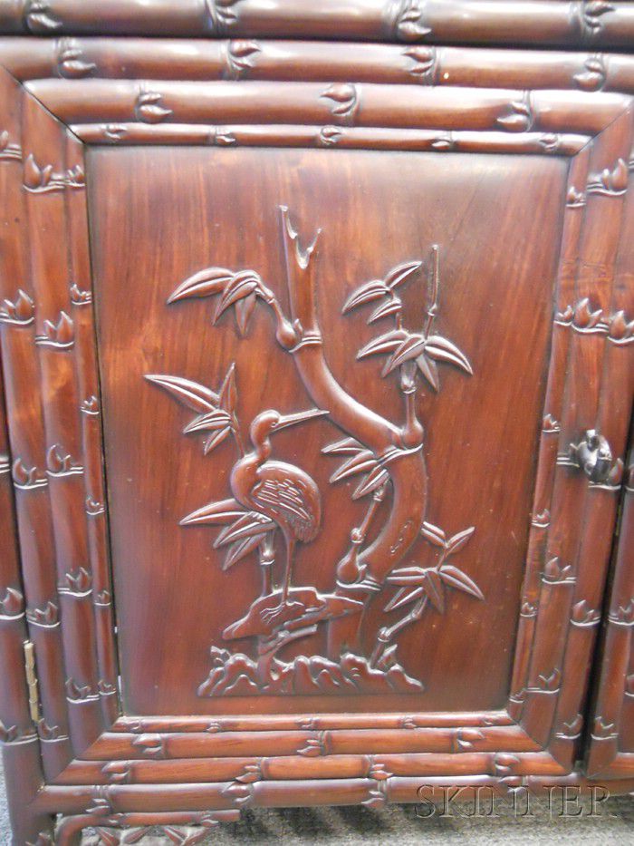 Sold at auction Pair of Chinese Carved Hong Mu Display Shelves Auction ...