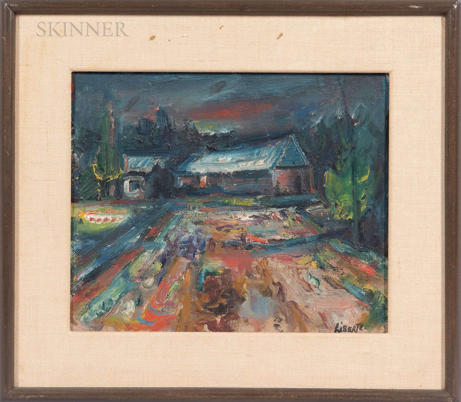Jean Liberte (American, 1896-1965) Farm and Fields at Night. Auction ...