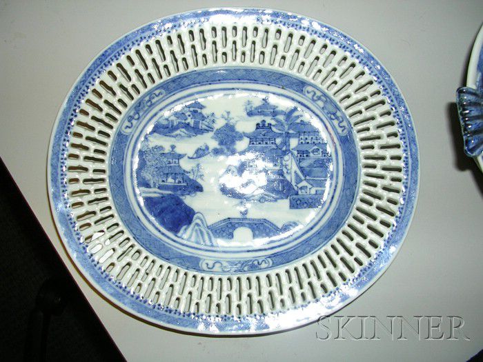 Sold at auction Small Nanking Pattern Porcelain Fruit Basket with ...