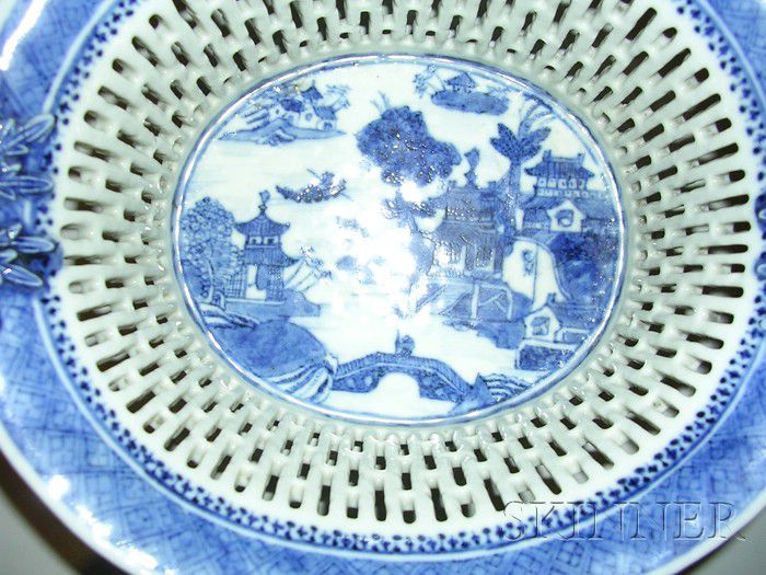Sold at auction Small Nanking Pattern Porcelain Fruit Basket with ...