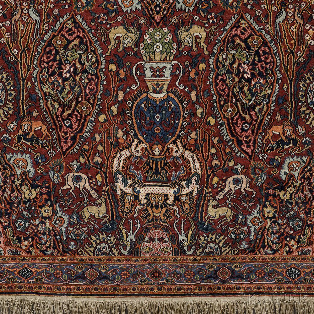 Sold at auction Khorasan Hunting Scene Rug Auction Number 2713B Lot ...