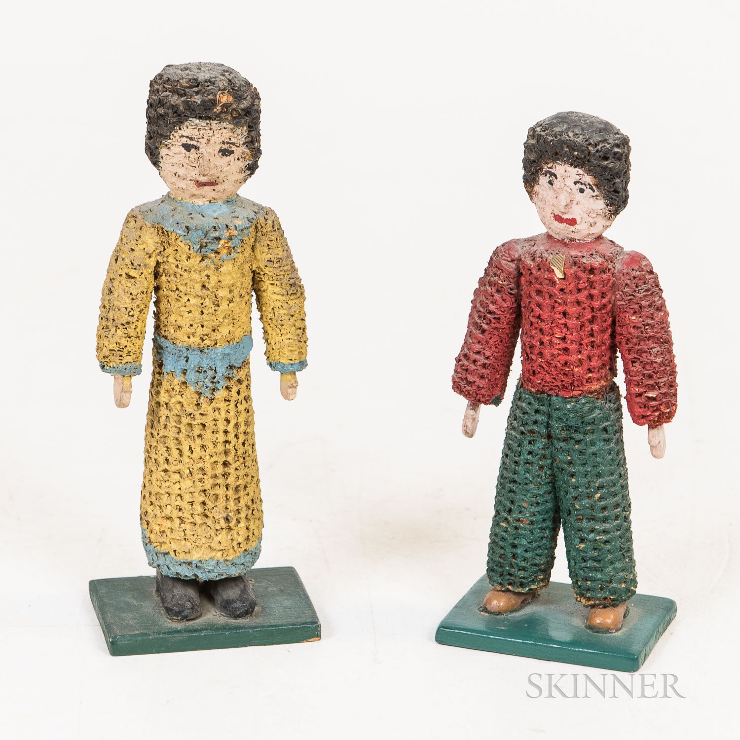 Sold at auction Mike Frolich "Twin Houses" and Two Carved and Painted ...