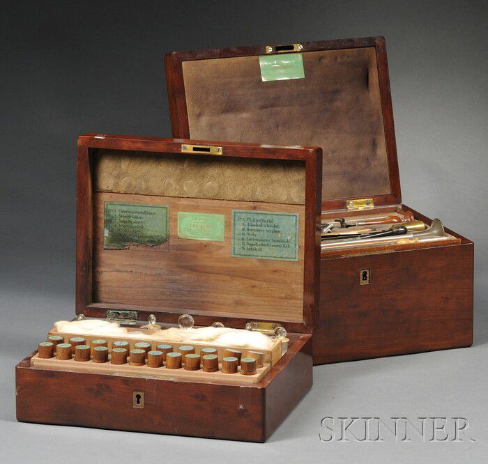 Sold at auction Portable Laboratory Kit in Two Mahogany Boxes Auction ...