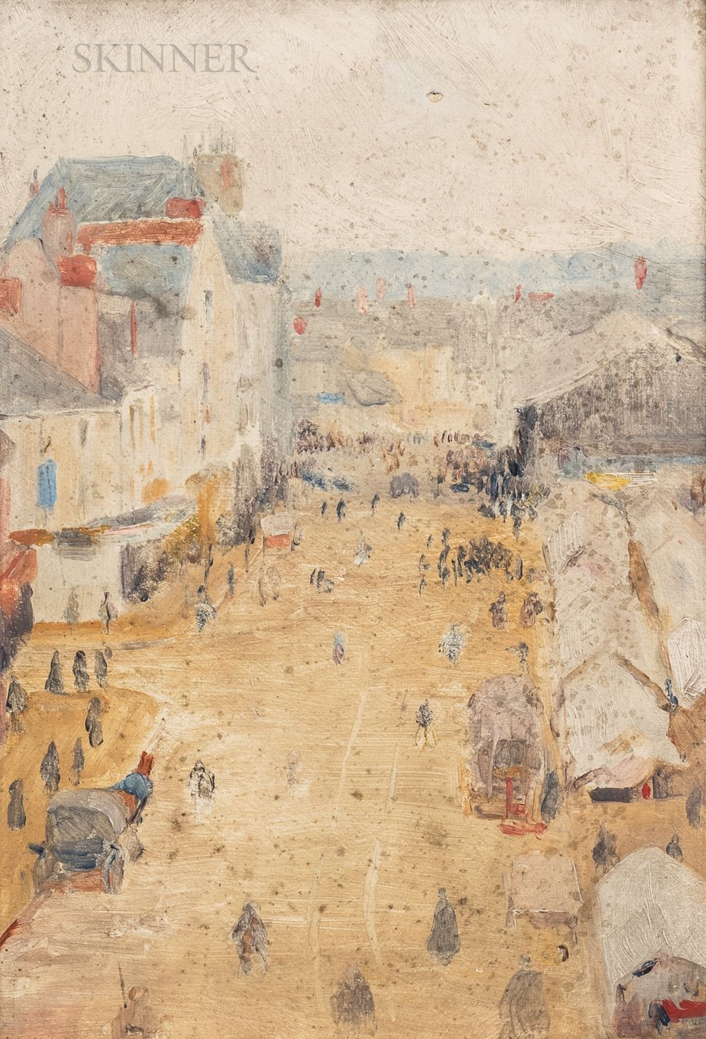 Sold at auction American/European School, 20th Century Town Square ...