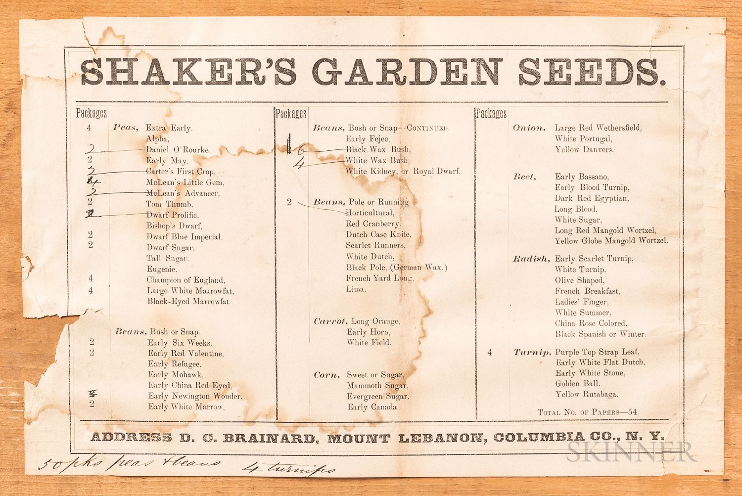 Sold at auction Red-painted Shaker Seeds Box Auction Number 3705T Lot ...
