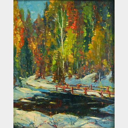 Sold at auction John F. Enser (American, 1898-1968) Early Snow, Maine ...